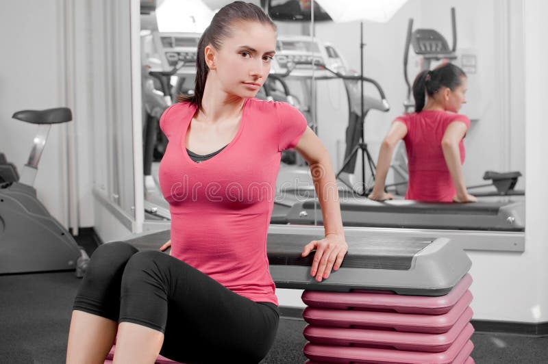 Woman in a gym stock image. Image of white, training - 14742635