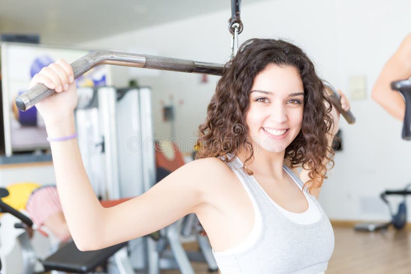 Woman at the gym stock image. Image of indoors, leisure - 39732055