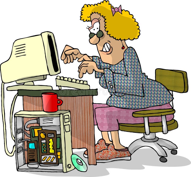 Woman hacker stock illustration. Illustration of funny, woman - 54744