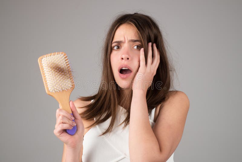 Woman with Hair Loss Problem Worried about Hair Loss. Stock Image ...