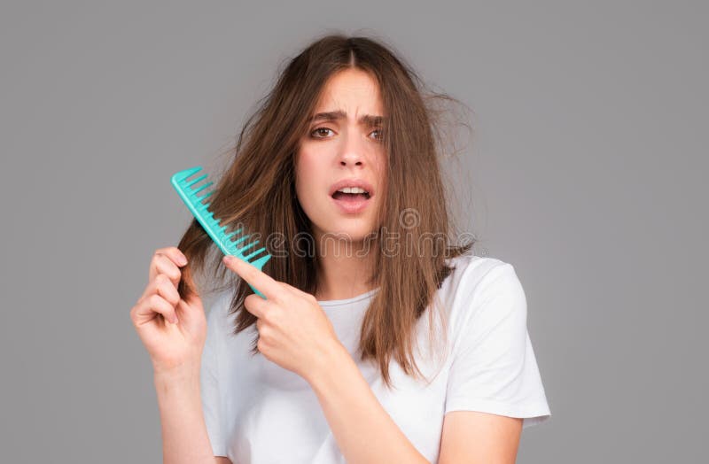 Woman with Hair Loss Problem Worried about Hair Loss. Stock Image ...