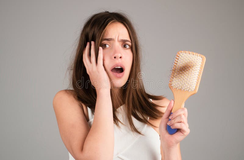 Woman with Hair Loss Problem Worried about Hair Loss. Stock Image ...