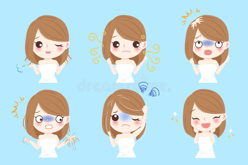 Businesswoman with Dandruff Problem Stock Vector - Illustration of ...