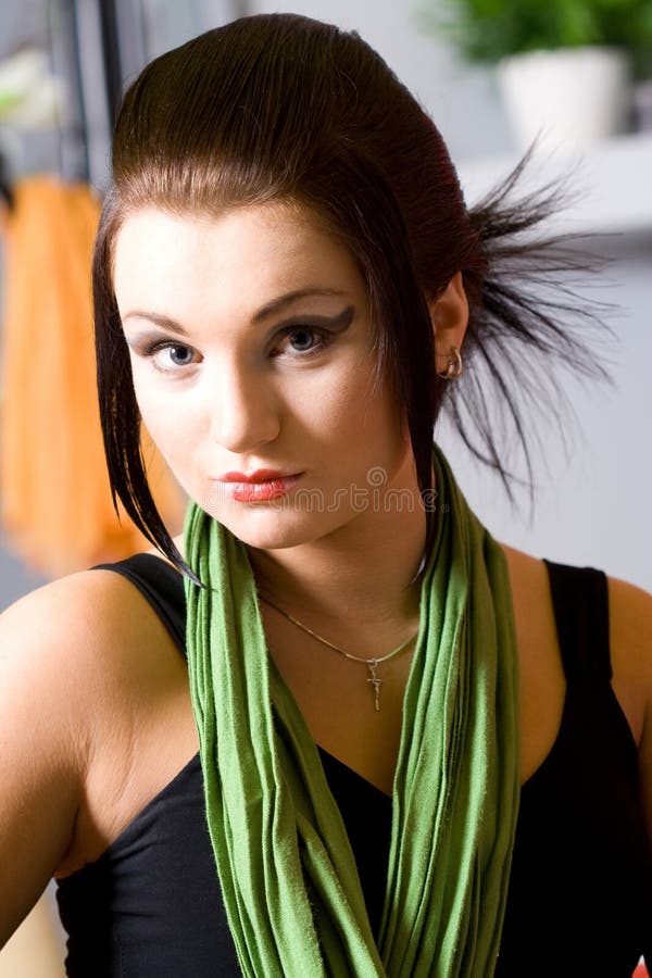 Girl with style hairstyle stock image. Image of elegant - 8169647