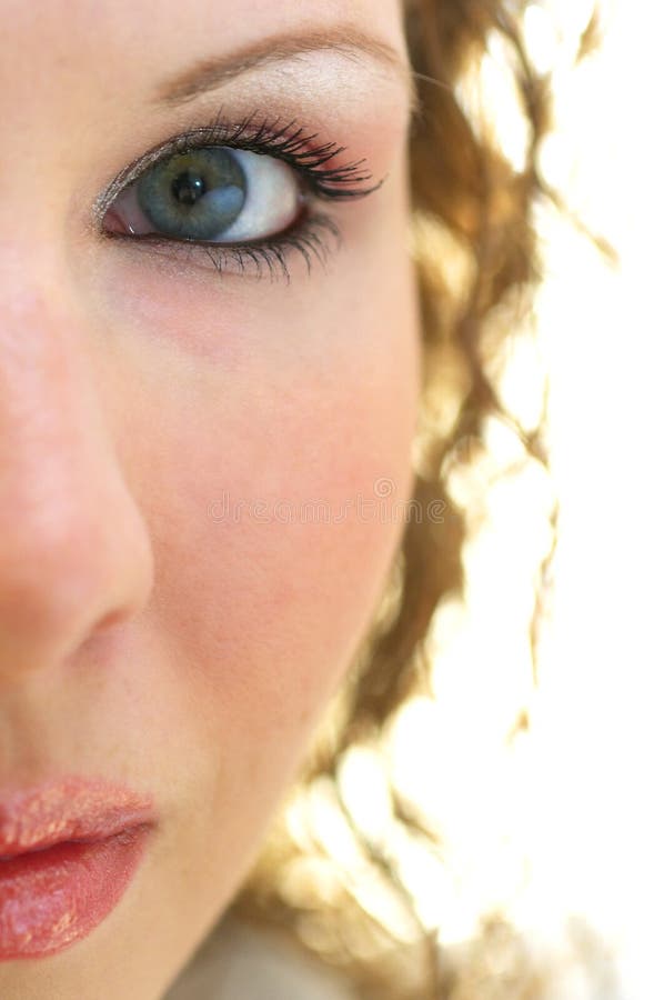 Woman half-face portrait stock image. Image of portrait - 10511391