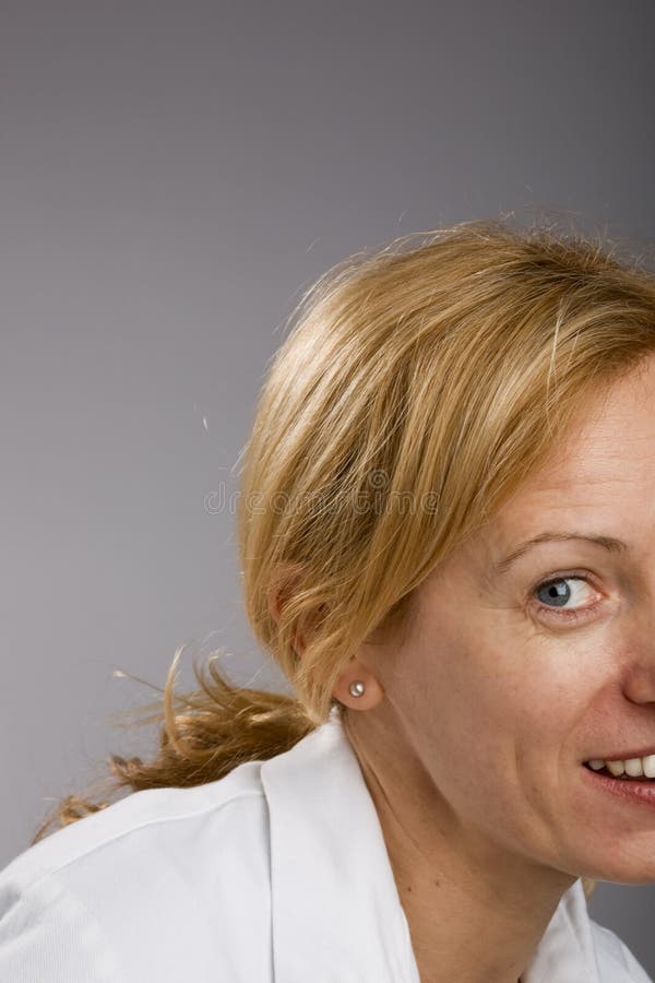 Woman half out of frame stock photo. Image of copy, vertical - 7313110