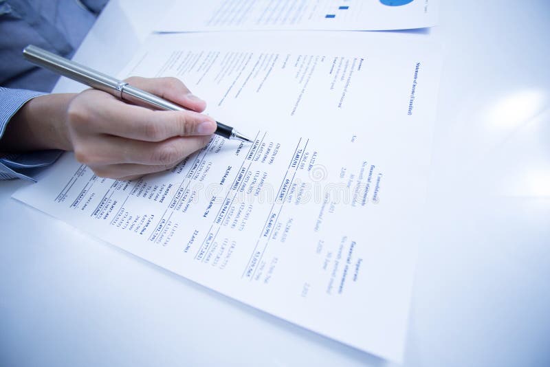 Man Hand with Business Report Stock Photo - Image of accountancy, hand ...