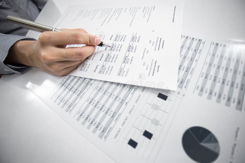 Woman Hand with Business Report Stock Image - Image of information ...