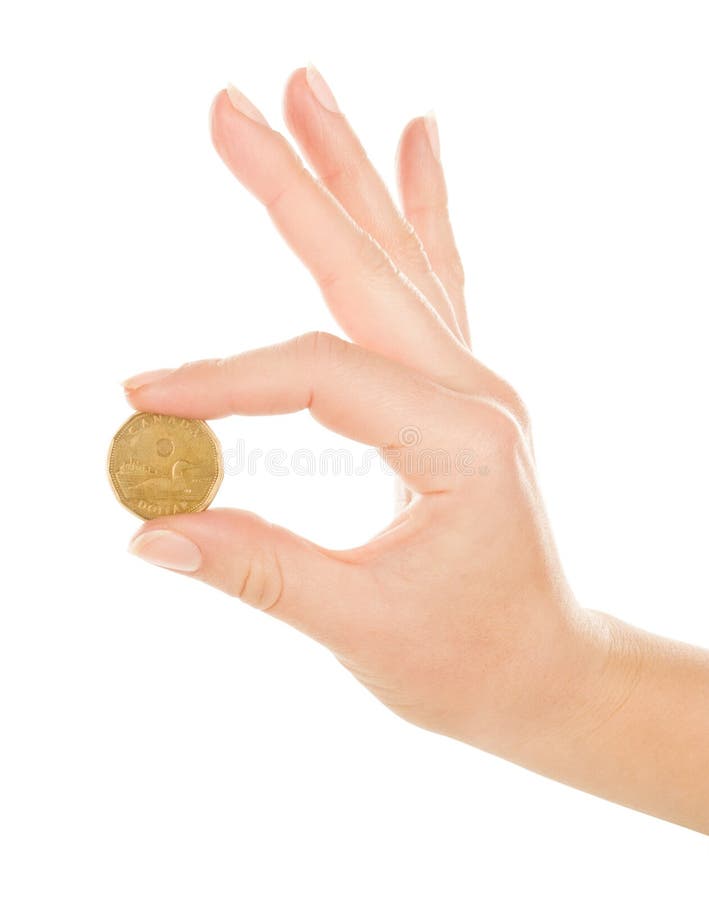 Woman hand with coin stock image. Image of community - 55497129
