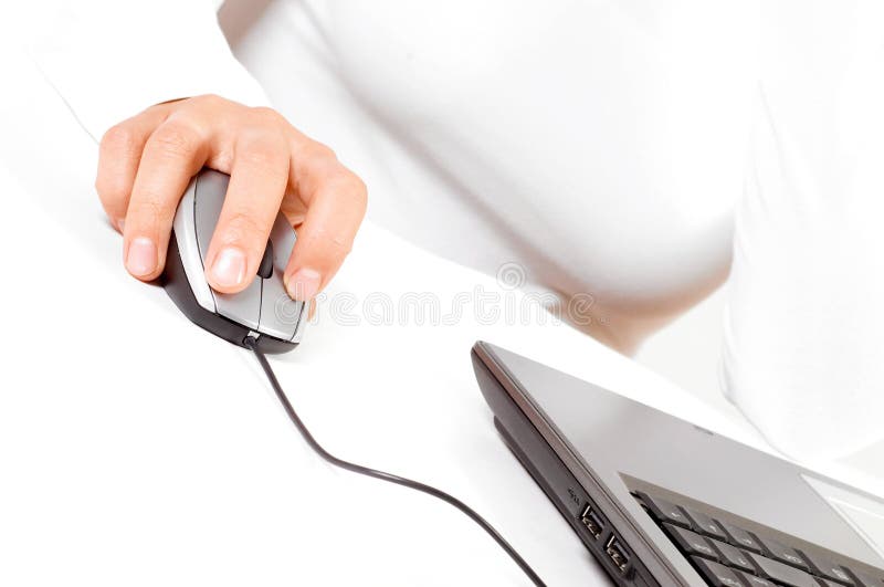 Woman Hand with Computer Mouse Stock Photo - Image of executive ...