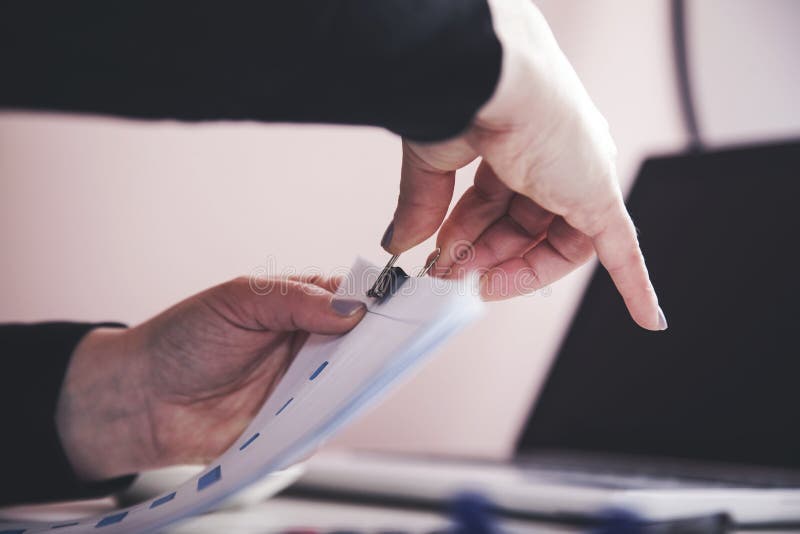 Woman hand documents stock photo. Image of office, work - 140149994