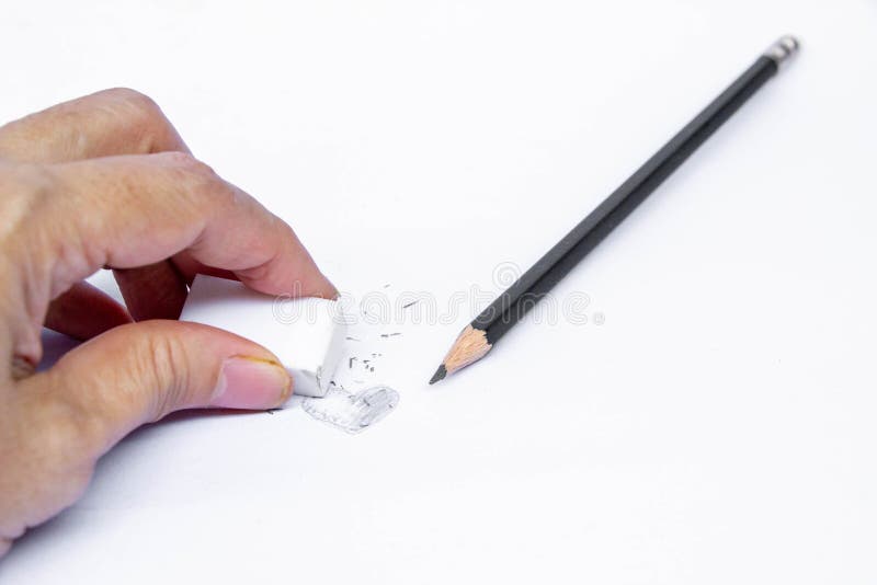 Hand Erasing Blackboard at School Stock Photo - Image of brush, blank ...