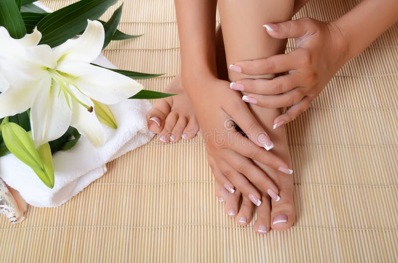 Beautiful Manicured Feet with a Neat Pedicure Stock Image - Image of ...
