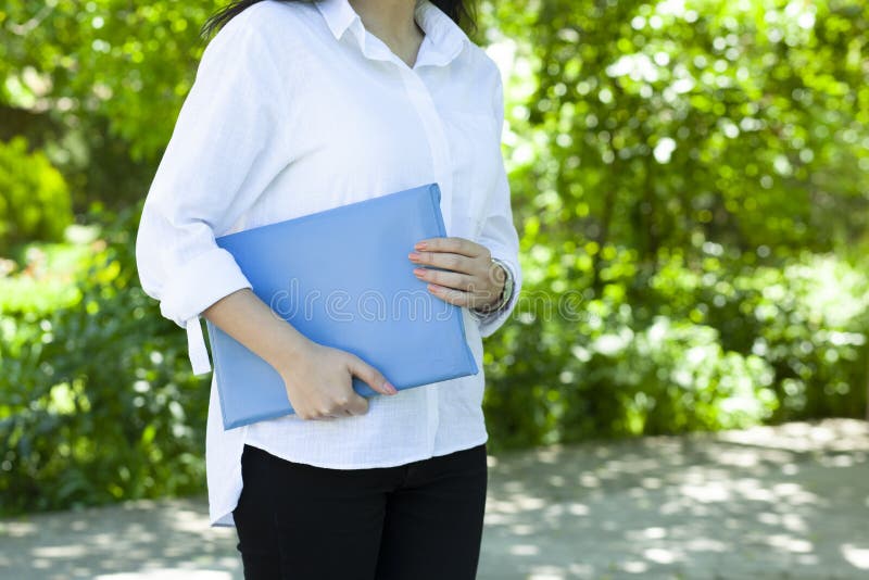 Woman hand folder stock image. Image of looking, attractive - 185401601