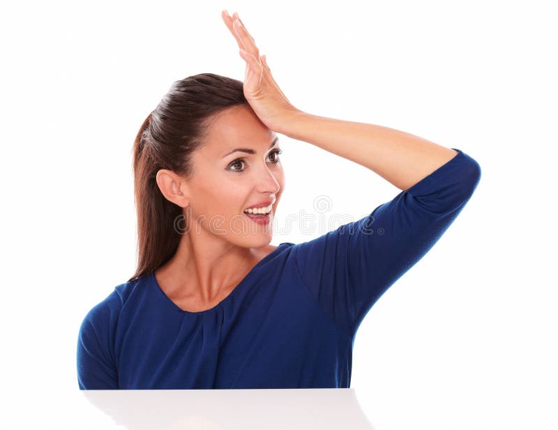 Woman with Hand on Forehead Looking Surprised Stock Image - Image of ...