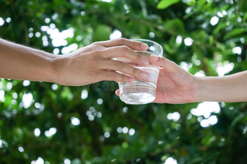 Woman Hand Give Drinking Water Stock Image - Image of glass, fitness ...