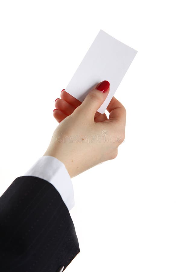Woman Hand Giving Business Card in Office Stock Image - Image of ...