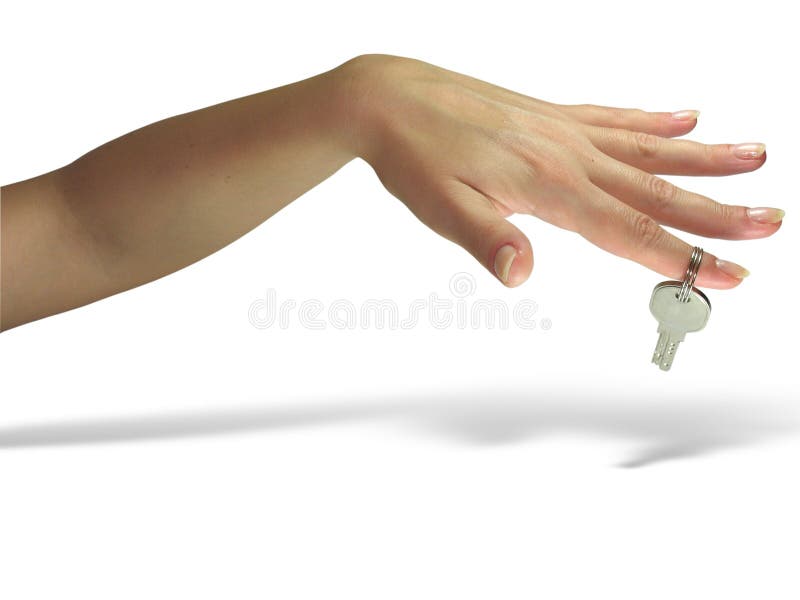 Woman Hand Giving the Key Isolated Stock Image - Image of agent ...
