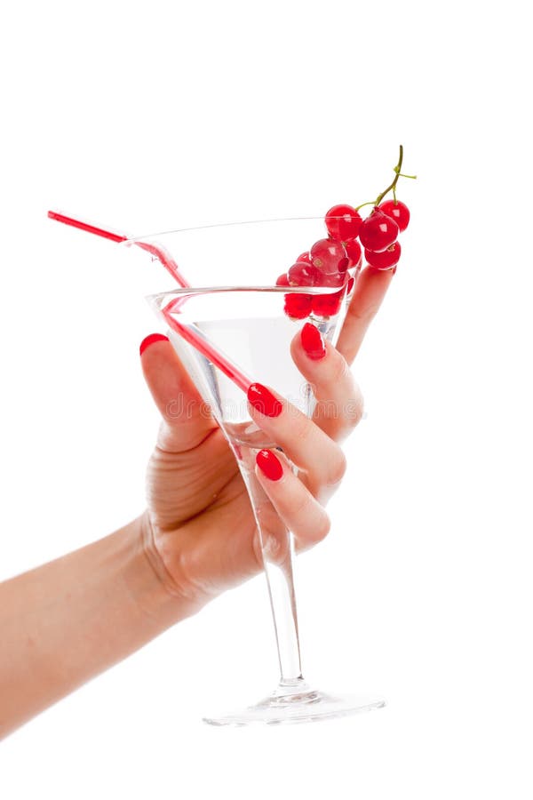 Woman Hand Holding Cocktail Stock Photo - Image of isolated, straw: 9975312