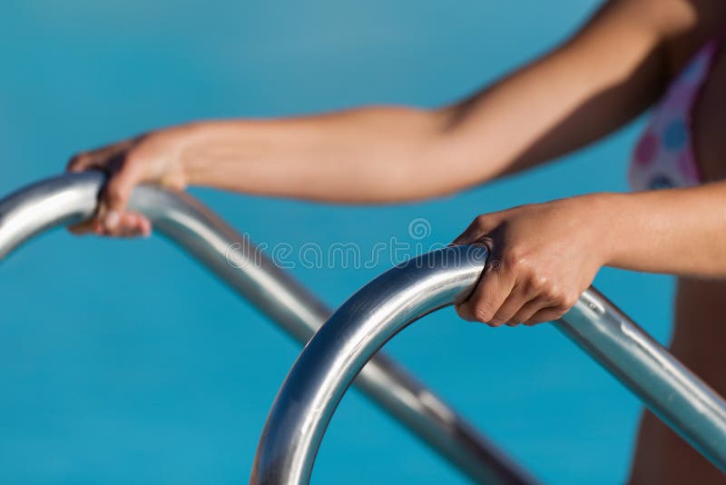 A Woman Hand Holding a Handrail Stock Image - Image of shiny, handrail ...