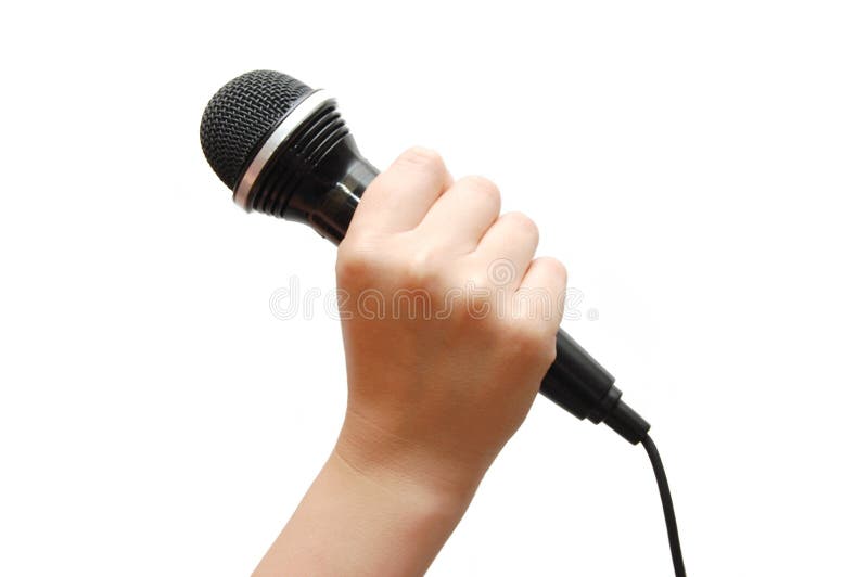 Woman S Hand Holding a Microphone Stock Image - Image of karaoke, sound ...
