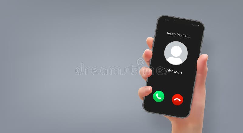 Woman Hand Holding Mobile Phone, Call Interface, Vector Illustration ...