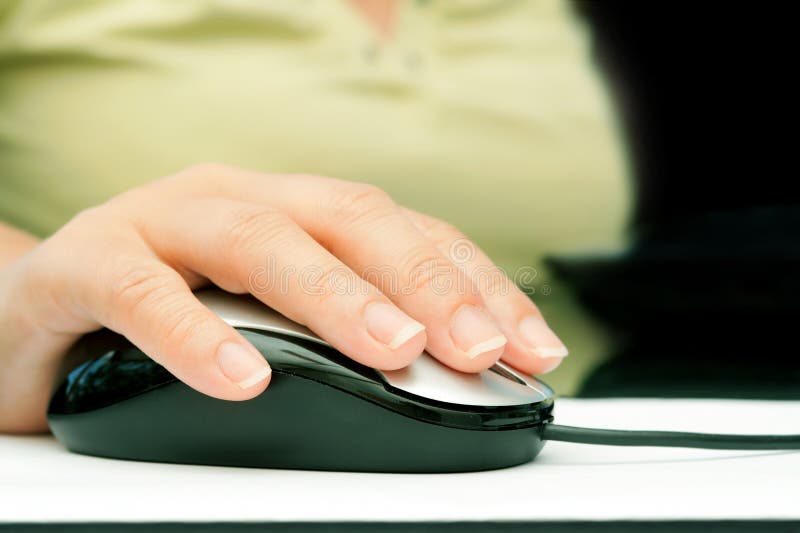 Woman hand holding mouse stock photo. Image of executive - 40799816