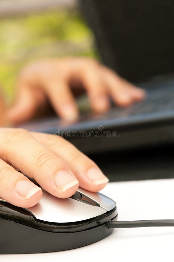 Woman hand holding mouse stock photo. Image of executive - 40799816