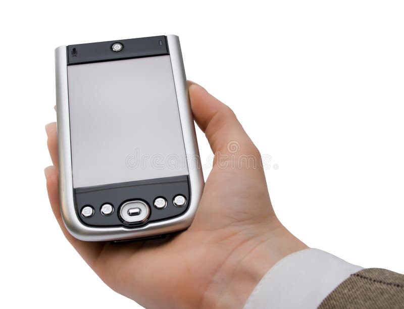 Hand Holding PDA stock photo. Image of technology, portable - 196220