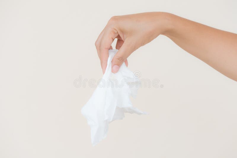 Woman Hand Holding or Picking White Tissue Paper Stock Image - Image of ...