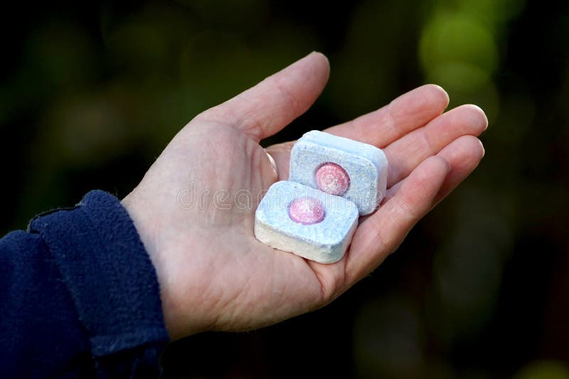 Woman Hand Holding Solid Tablets for Washing Dishes in a Dishwasher ...