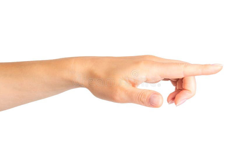 Woman Hand with the Index Finger Pointing on Side Stock Image - Image ...