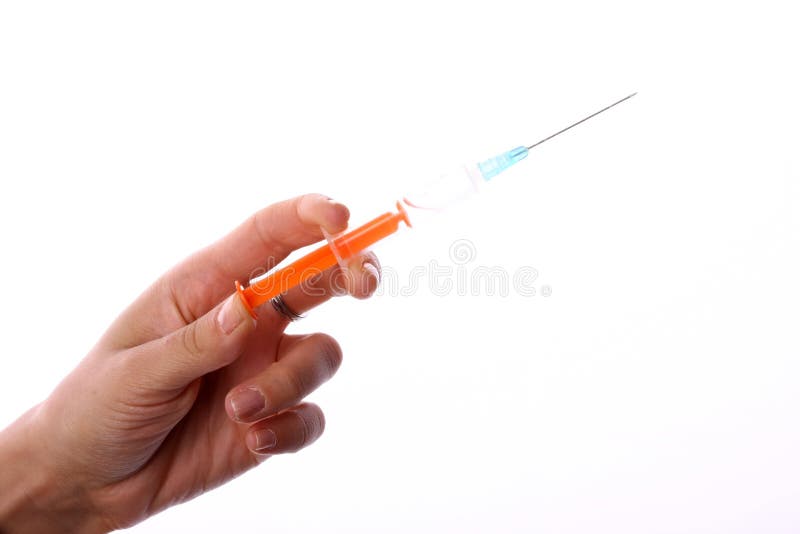 Woman hand with injection stock photo. Image of injecting - 8825422
