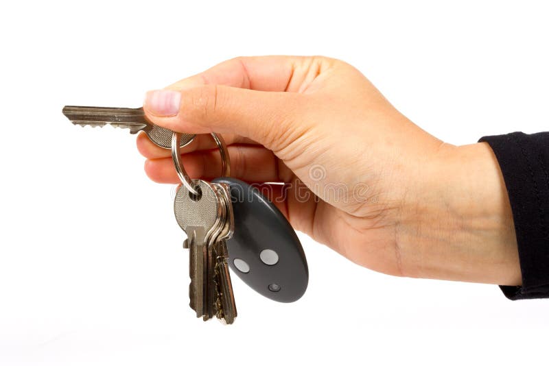 3D Hand Giving Virtual Keys To New House Stock Photo - Image of button ...