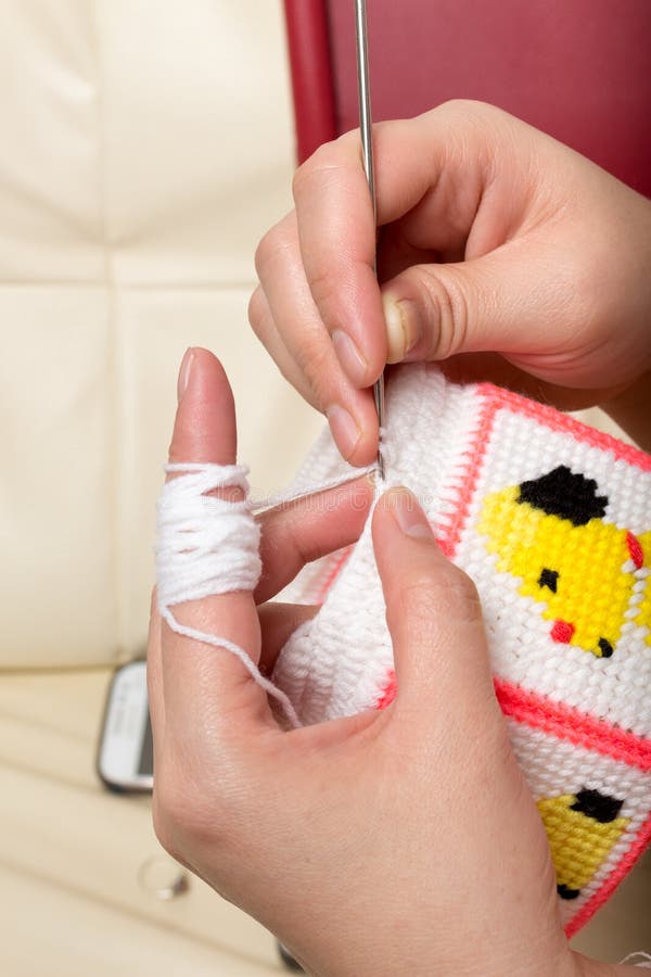 Woman hand is knitting stock photo. Image of people, warm - 60088016