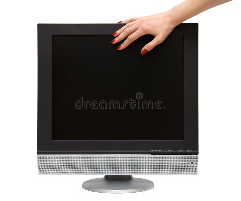 Woman Hand Touching Tv Screen Stock Photos - Free & Royalty-Free Stock ...