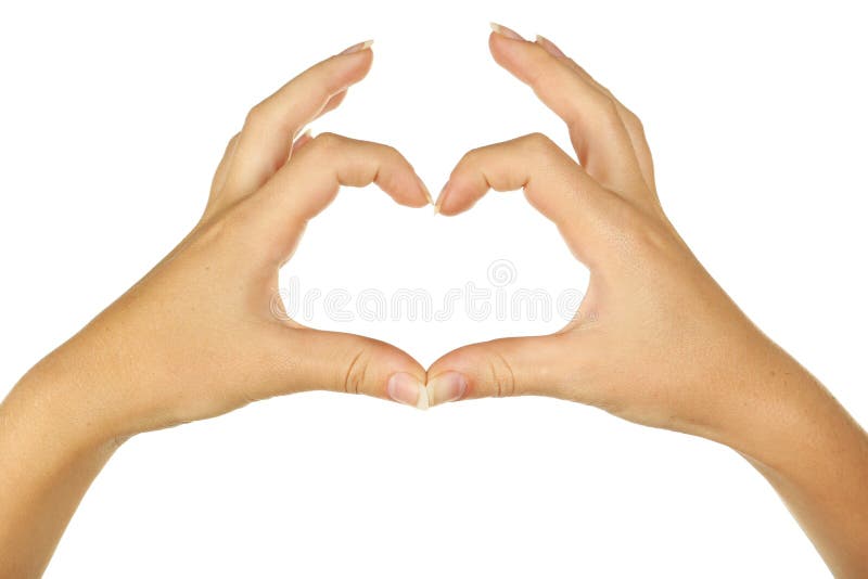 Woman Hand Making Heart. Close Up Stock Image - Image of positive ...