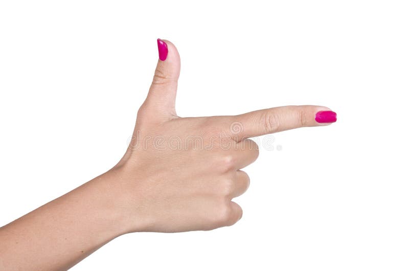 Woman Hand Making Sign One. Stock Photo - Image of sign, white: 47410198