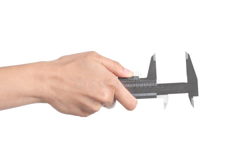 Woman Hand Measuring with a Caliper Stock Photo - Image of close ...