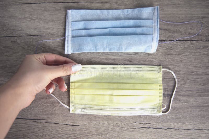 Woman Hand Holding Medical Masks Stock Image - Image of corona, masks ...