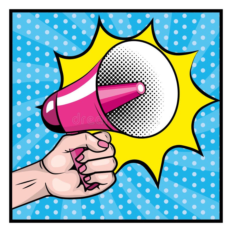 Megaphone Pop Art Woman Stock Illustrations – 493 Megaphone Pop Art ...