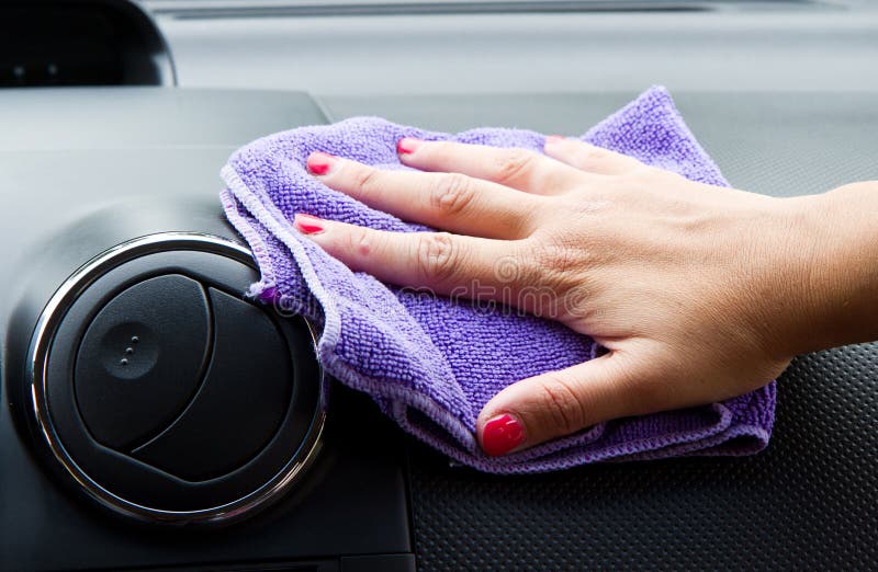 Woman Hand with Microfiber Cloth Polishing Stock Photo - Image of ...