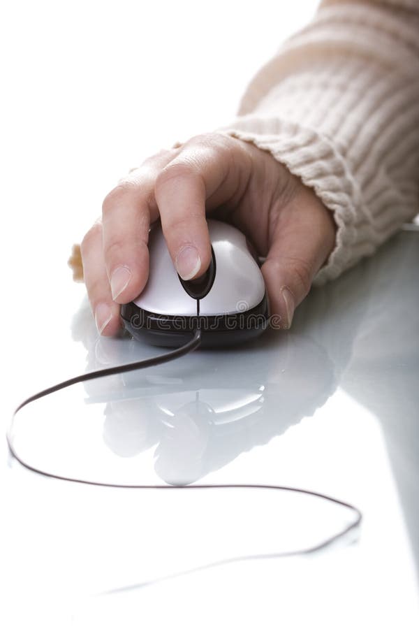 Modern Computer Mouse and Hand Stock Photo - Image of buttons, human ...