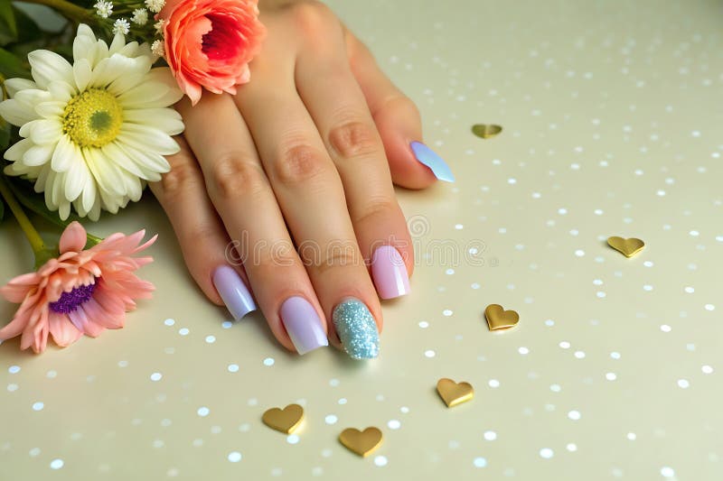 Woman hand with nails stock illustration. Illustration of woman - 326656835