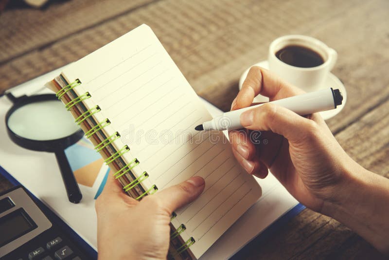 Woman hand notepad stock photo. Image of woman, female - 134869564