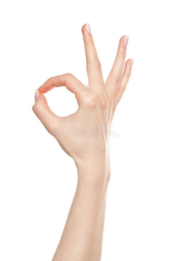 Woman hand ok sign. stock image. Image of finger, circle - 2110301