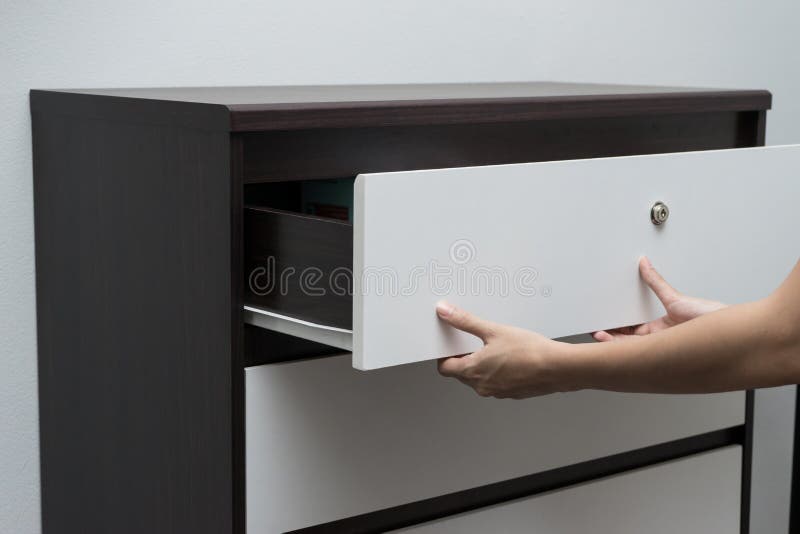 Woman hand open drawer stock image. Image of bedroom - 60963613