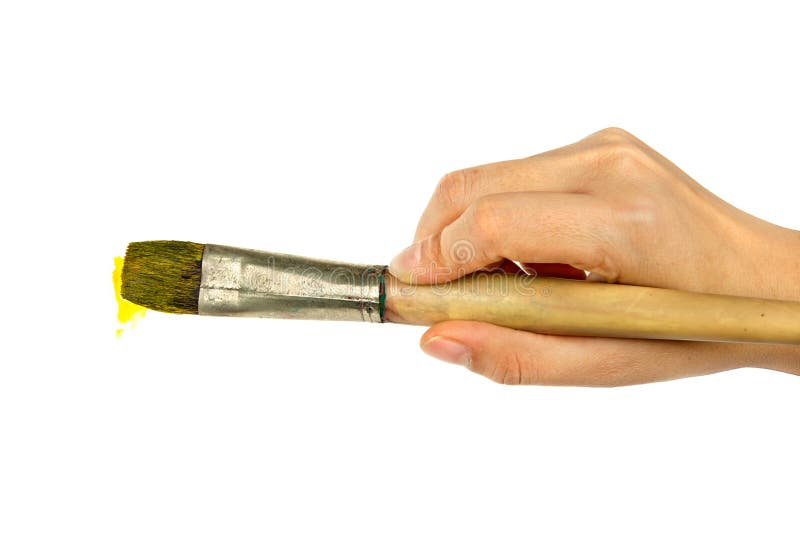 Woman hand and paintbrush stock image. Image of education - 20388375