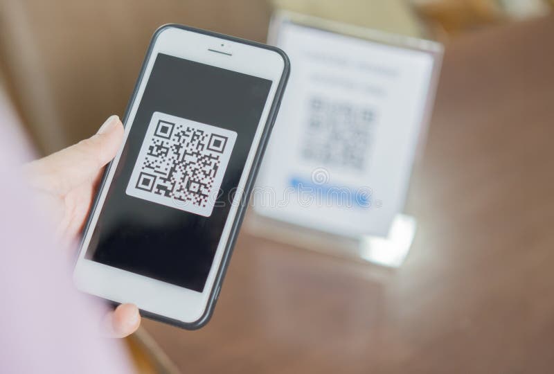 Woman Hand Paying with Qr Code. Close Up of Customer Hand Making ...