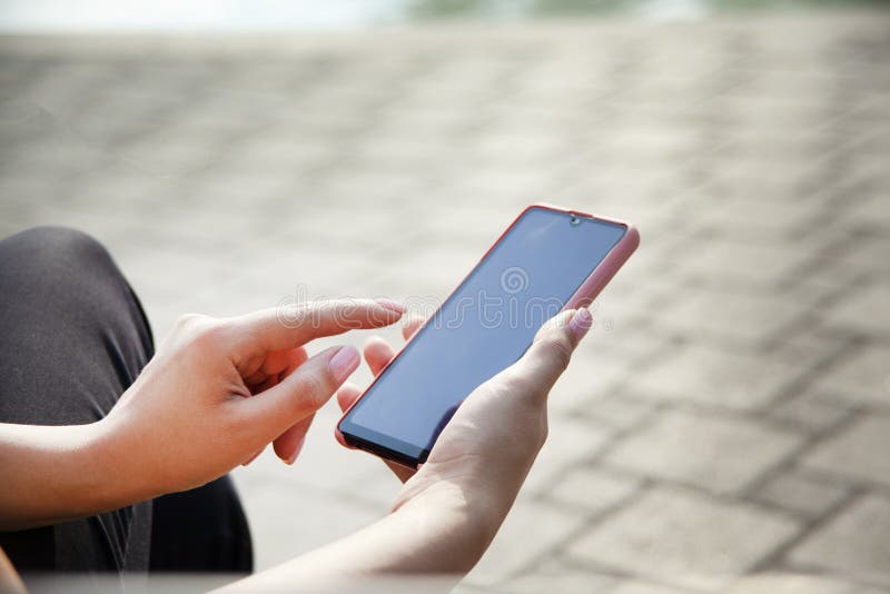 Woman Hand Phone on the Stairs, Stock Image - Image of phone, mobile ...